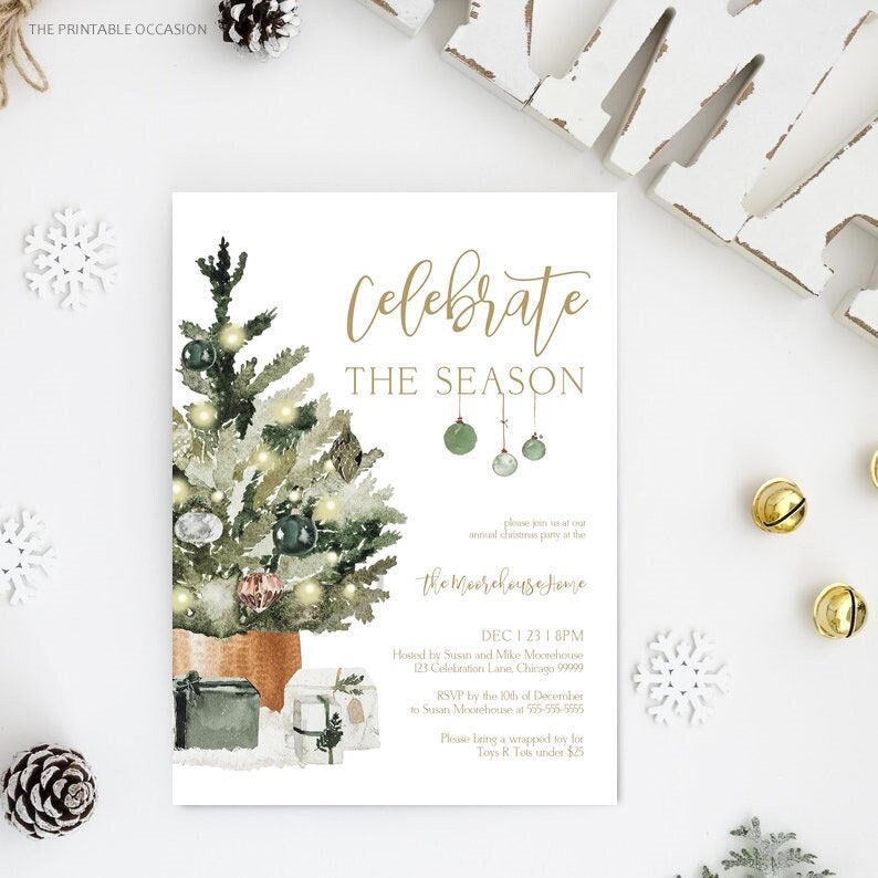 Celebrate the Season Holiday Christmas Party Invitation - Etsy