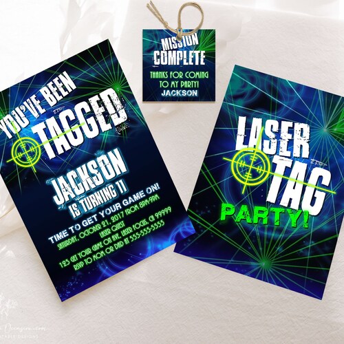 Laser Tag Invitation Laser Tag Invites Instant Download - Etsy