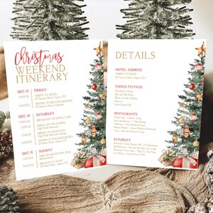 Christmas Itinerary Template, Printable Holiday Itinerary Schedule ...