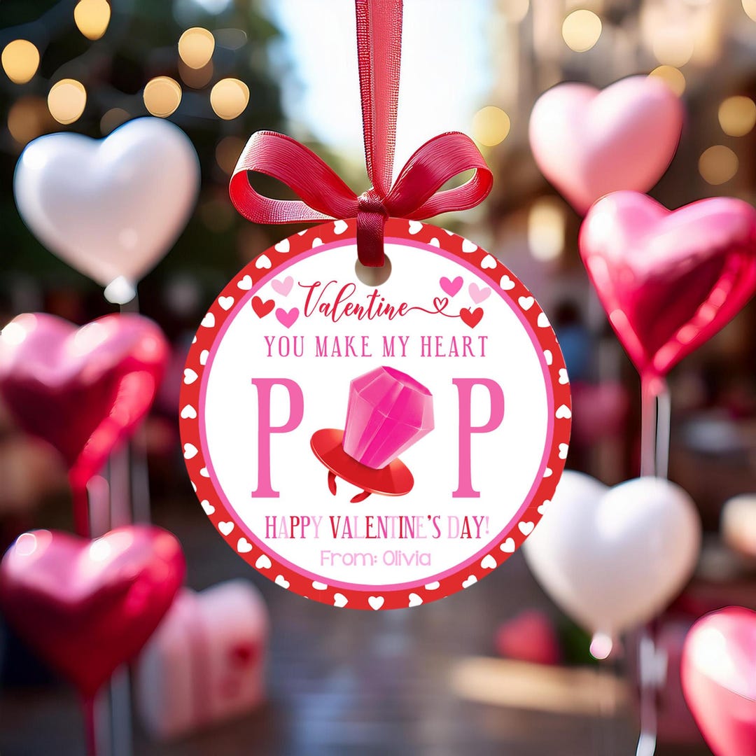 Valentine's Day Printable Ring Valentine Pop Gemstone Class Gift Tag ...