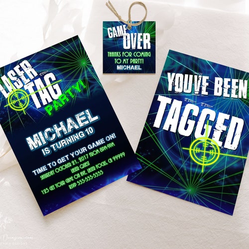 Laser Tag Invitation Laser Tag Invites Instant Download - Etsy