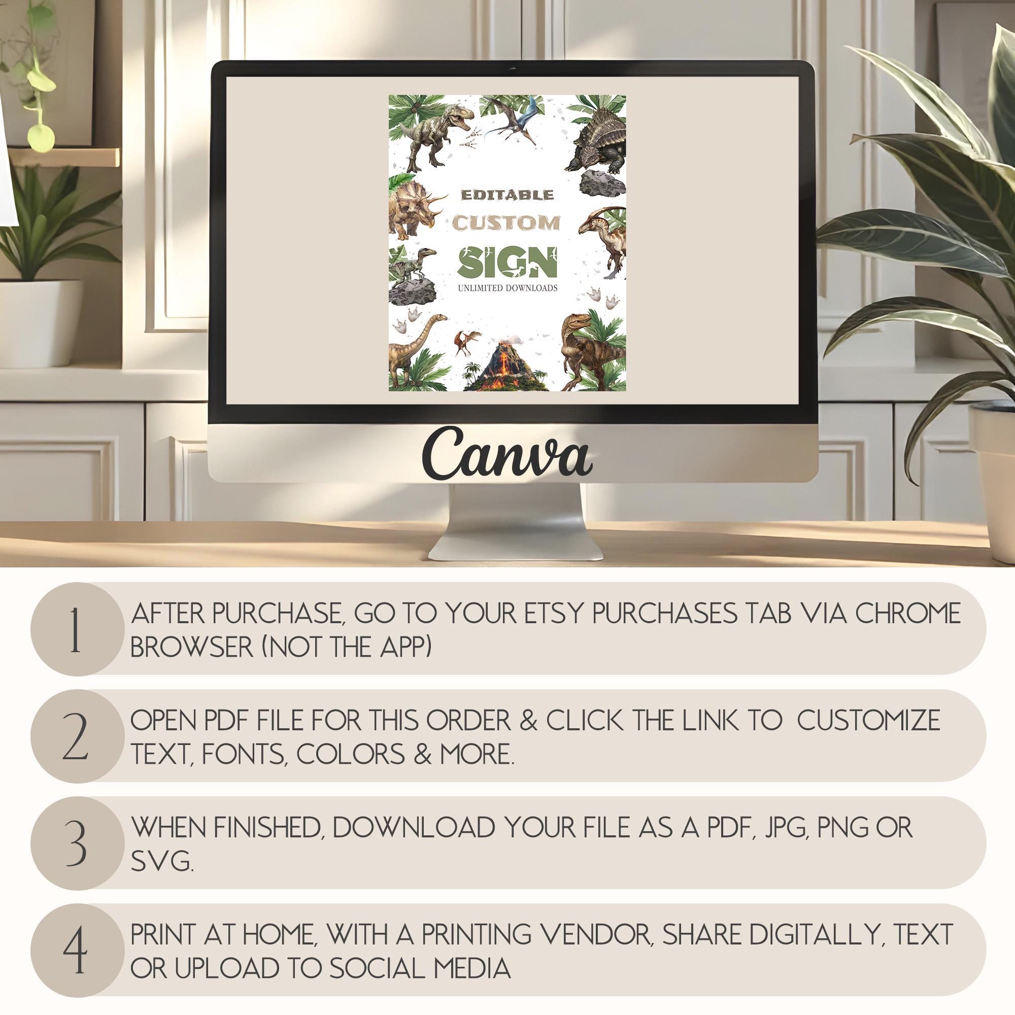 Editable Dinosaur Sign Template Birthday Dino Decorations Printable ...