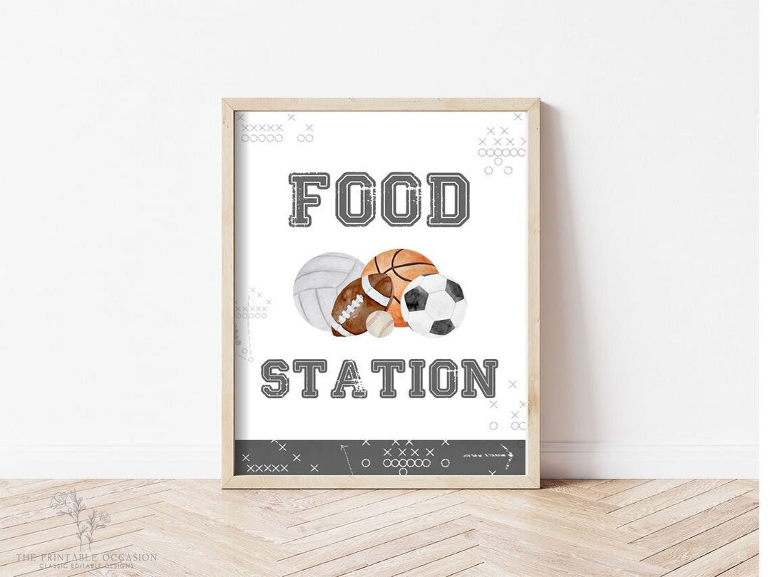 Sports Food Station Sign, All Sports Food Station Sign, All Sports ...