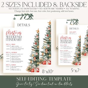 Christmas Itinerary Template Printable Holiday Itinerary Schedule ...