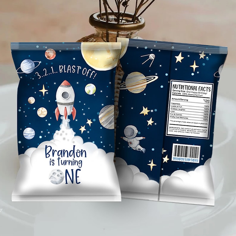 Editable Outer Space Chip Bag Wrapper Space Chip Bag Label Space ...