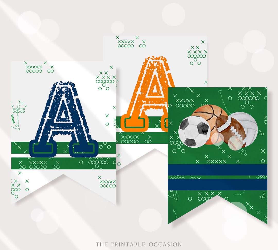 All Sports Birthday Party Banner, Happy Birthday Bunting, All Star ...