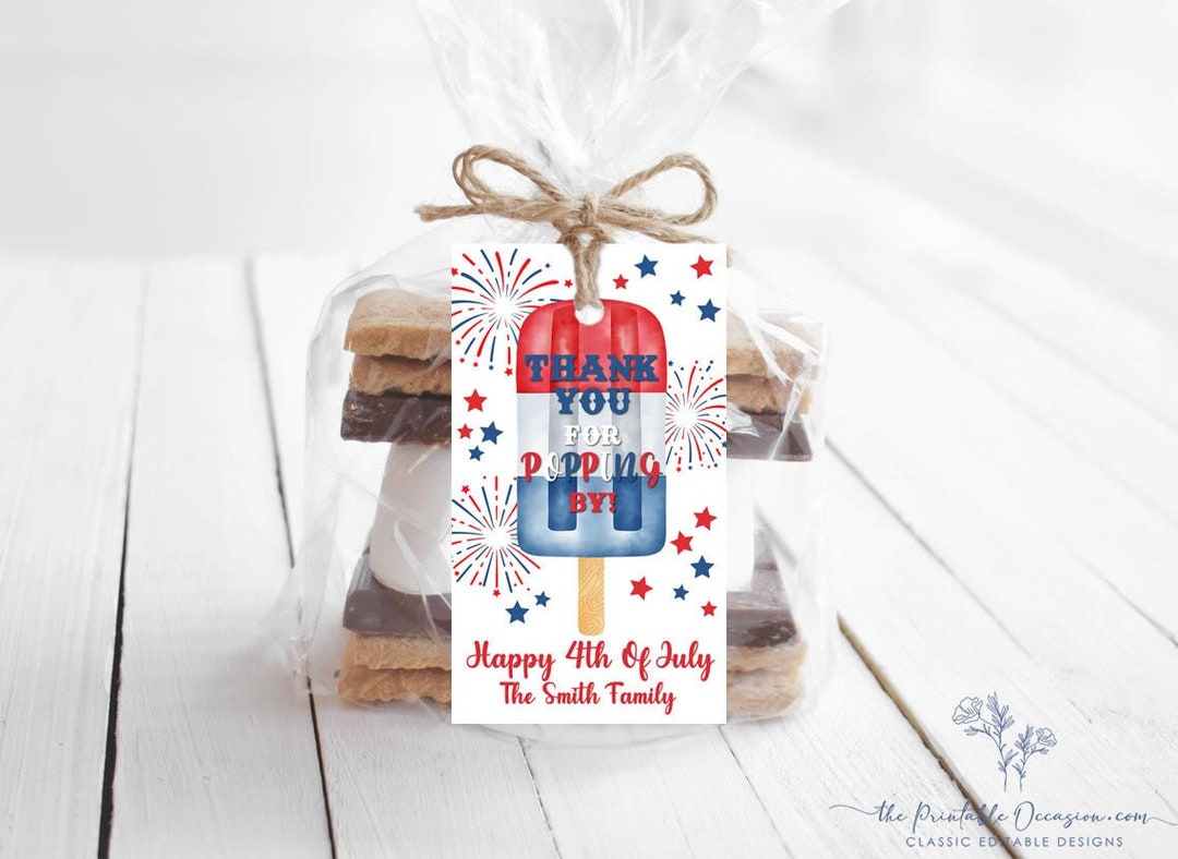 EDITABLE 4th of July Favor Tag Template, Printable Fourth of July ...
