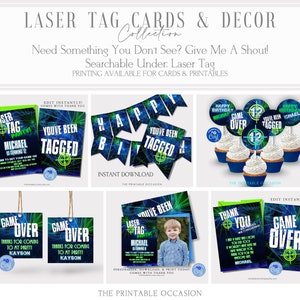 EDITABLE Laser Tag Thank You Card Laser Tag Birthday Thank | Etsy