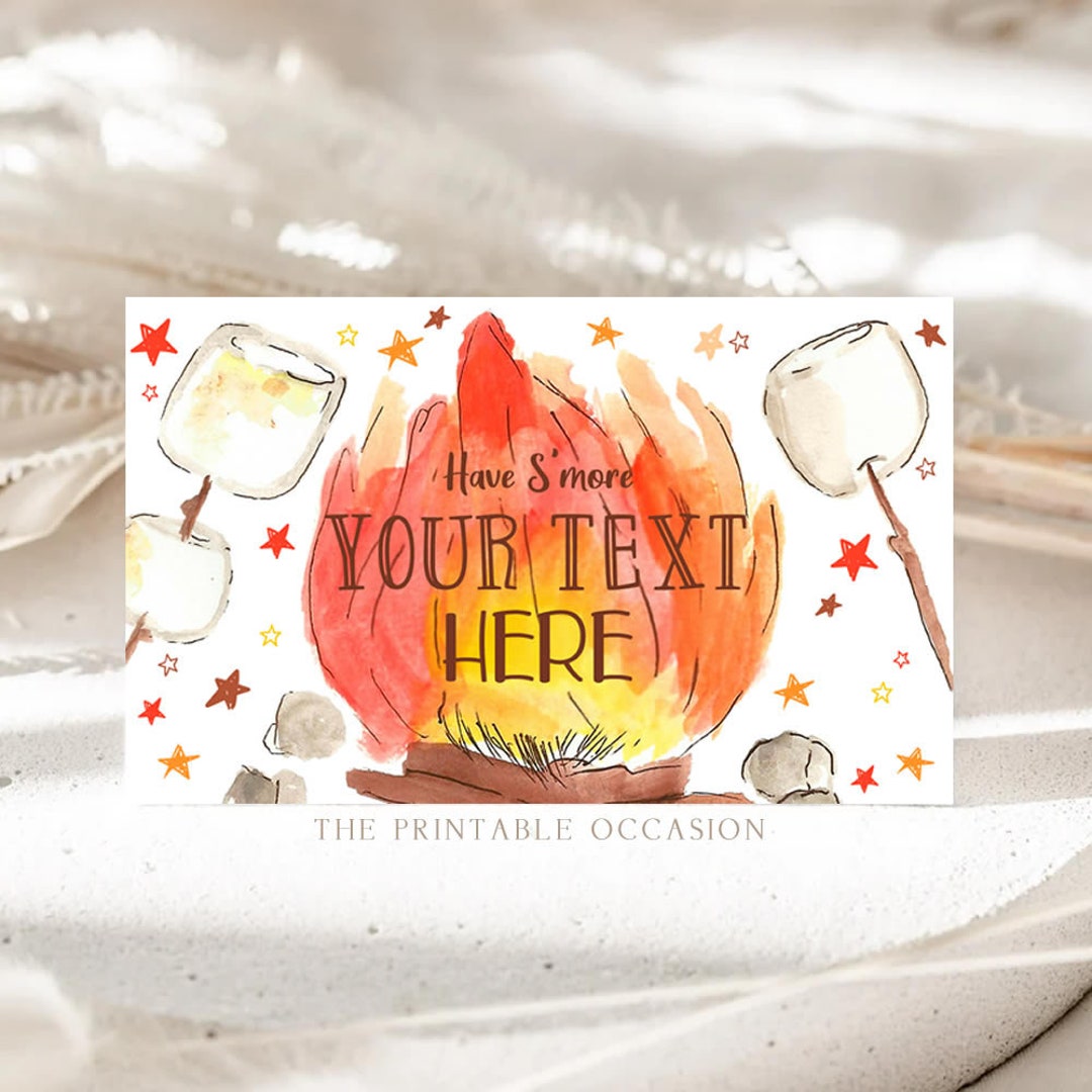 Editable Smores Food Tents Printable Smores Food Tents Cards Birthday ...