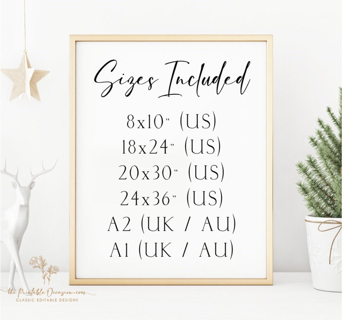 Christmas Welcome Sign Welcome Poster Printable Welcome Sign 5 Sizes ...