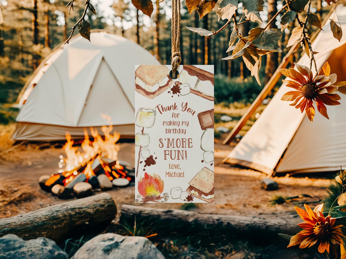 Smores Birthday Thank You Tags Favor Tags Smore Fun Smores Party ...
