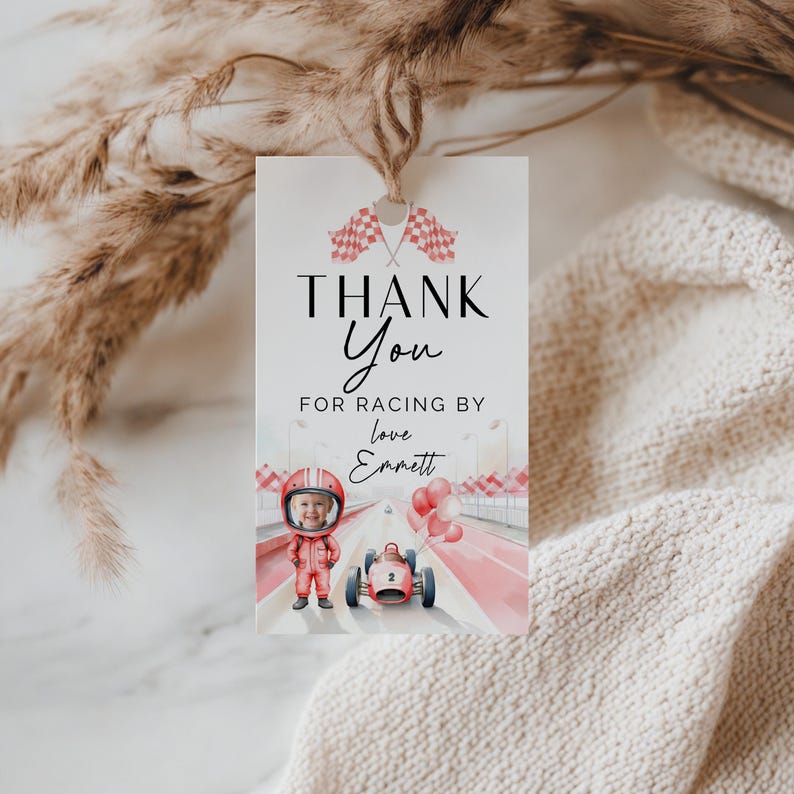 Race Car Birthday Thank You Tags Editable Two Fast Favor Tags Boys 2nd ...