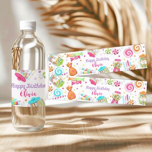 Printable Sweet Shoppe Water Bottle Labels Template, Editable Sweet ...