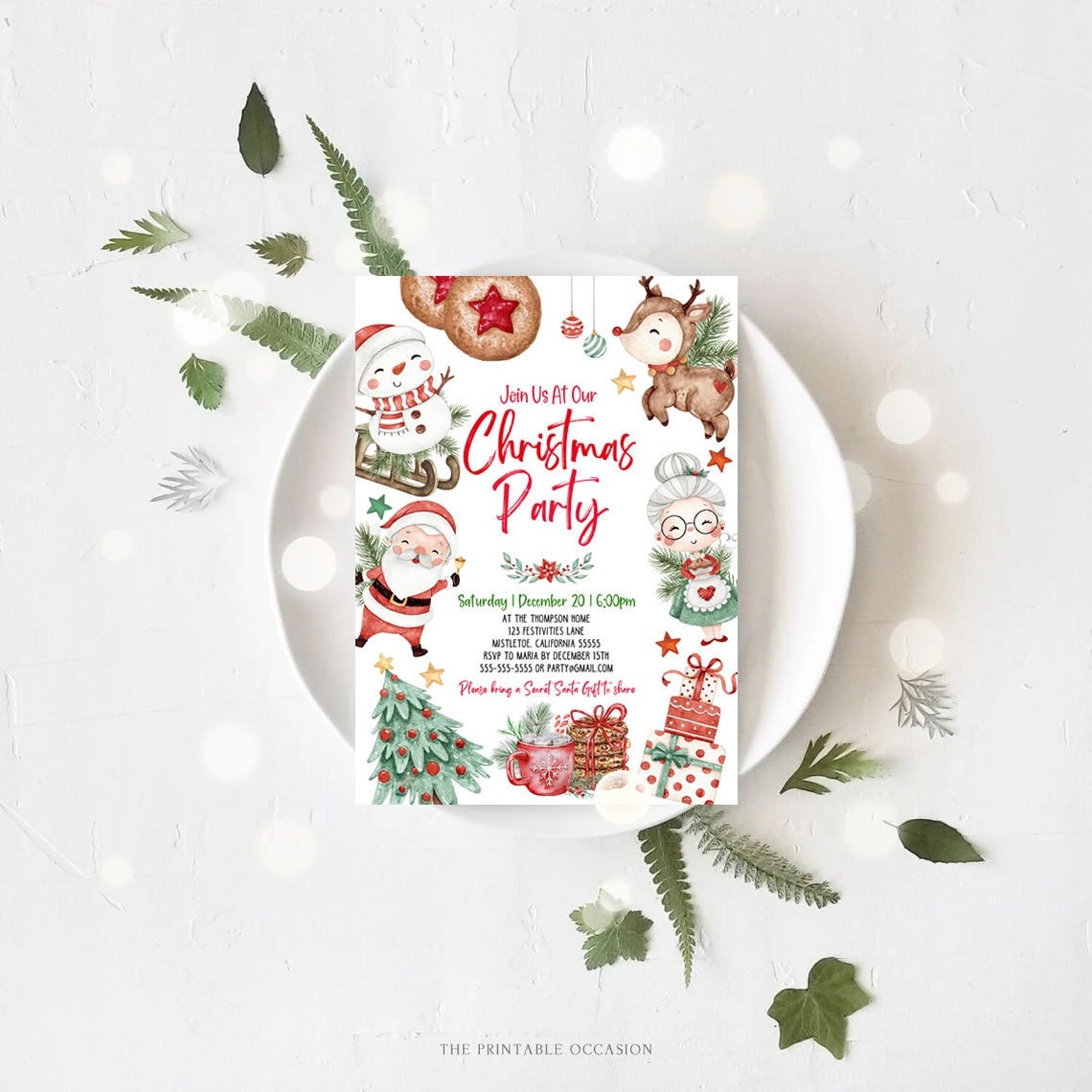 Christmas Party Invitation Kids Christmas Party Invitation - Etsy