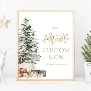 Editable Christmas Custom Sign, Printable Christmas Sign Template, 8x10 ...