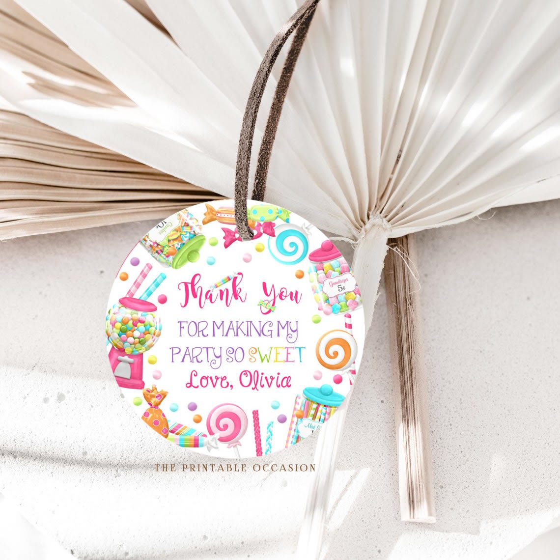 Printable Sweet Shoppe Candy Birthday Gift Tags Editable Favor Tag ...