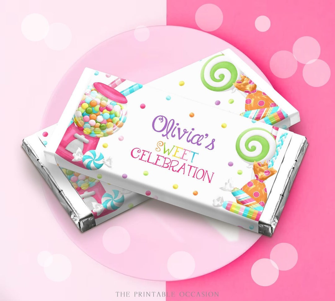 Printable Sweet Shoppe Birthday Chocolate Bar Wrapper Editable Birthday ...