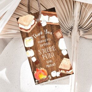 Rustic Smores Birthday Thank You Tags Favor Tag Rustic Smore Fun Smores ...