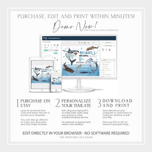 EDITABLE 16x20 Shark Backdrop Sign, Sharks Birthday Party Sign ...