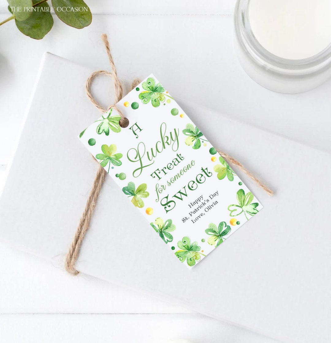 Editable St. Patrick's Day Tag, St. Patrick's Day Gift Tags, Printable ...