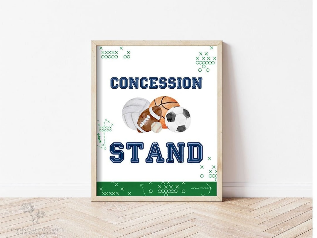 Printable Sports Concessions Stand Sign, All Sports Concessions Stand ...