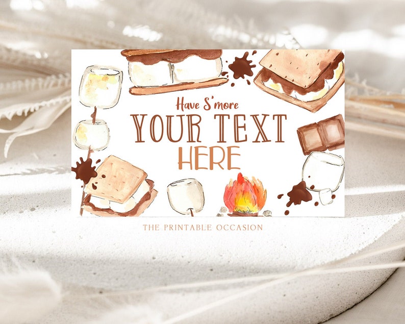 Smores Food Tents Editable Smores Food Tents Cards Birthday - Etsy