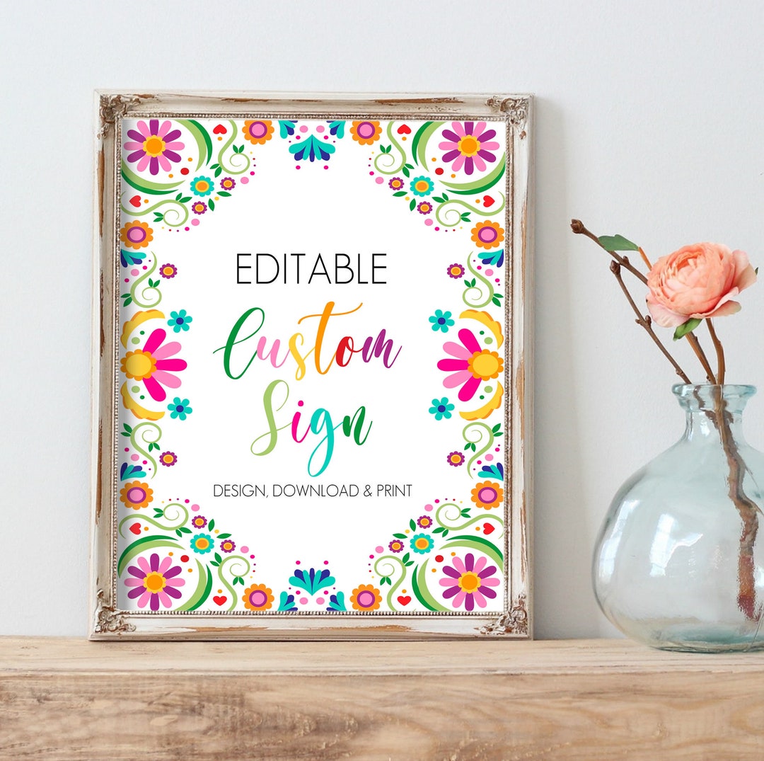 Editable Custom Fiesta Sign Cinco De Mayo Party Sign Fiesta Décor ...
