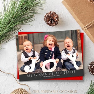 EDITABLE Funny Christmas Card Templates, Funny Christmas Photo Cards ...