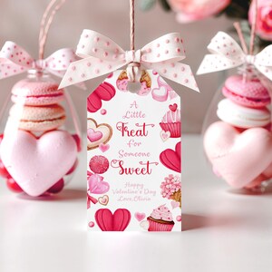 EDITABLE Valentine Sweet Treat Favor Tag Hearts Treat Bag Tag Baby ...