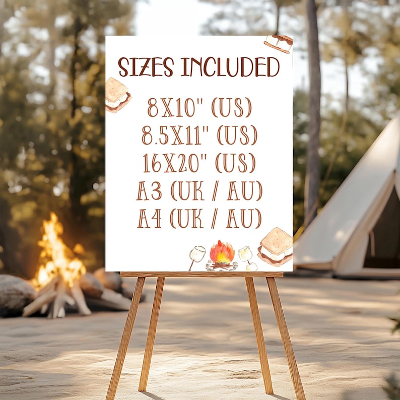 Editable Smore Bar Menu Sign Template Smore Bar Menu Station Sign Smore ...