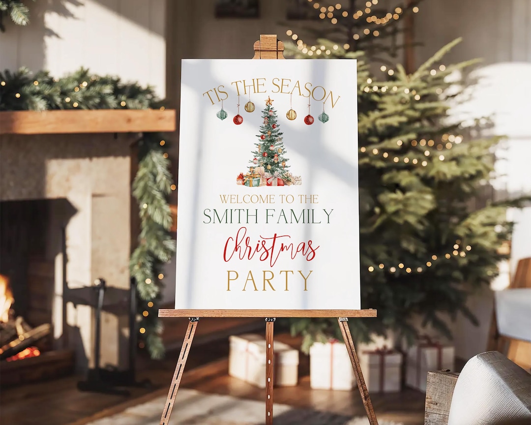 Editable Christmas Welcome Sign Template Printable Christmas Tree ...