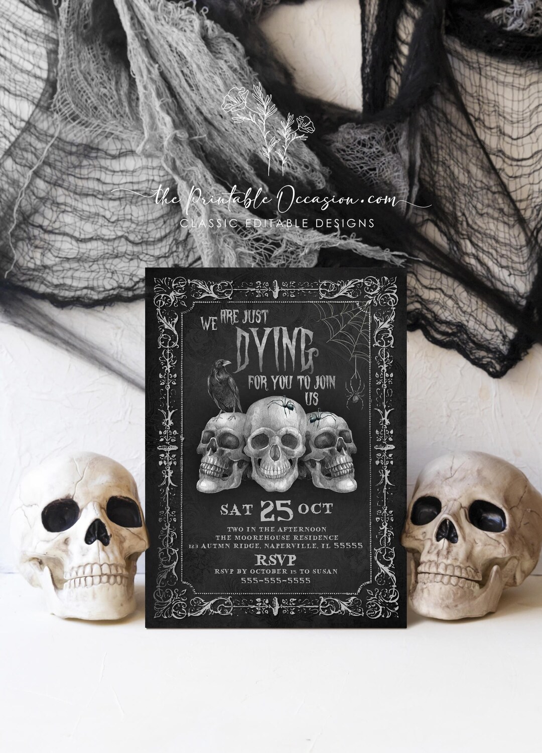 EDITABLE Adult Halloween Party Invitation Template Adult Halloween ...