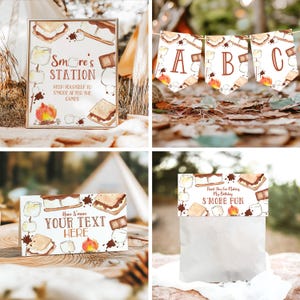 Smores First Birthday Invitation Bundle Campfire Party Decor Boys ...