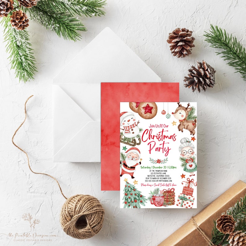 Christmas Party Invitation Kids Christmas Party Invitation - Etsy