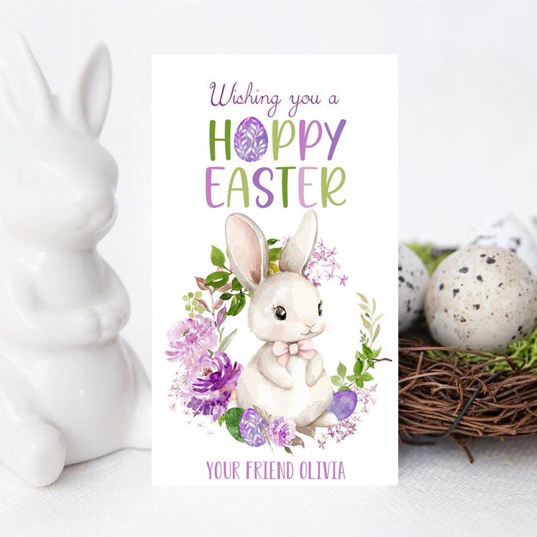 Editable Happy Easter Gift Tag Hoppy Easter Gift Tag Easter Friend Tag ...