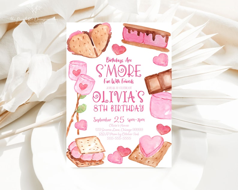 EDITABLE S'mores Birthday Invitation S'mores Bonfire - Etsy