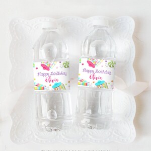 Printable Sweet Shoppe Water Bottle Labels Template, Editable Sweet ...