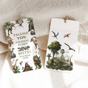 Editable Dinosaur Birthday Favor Tag Dino Mite Gift Tags Dino 2nd ...