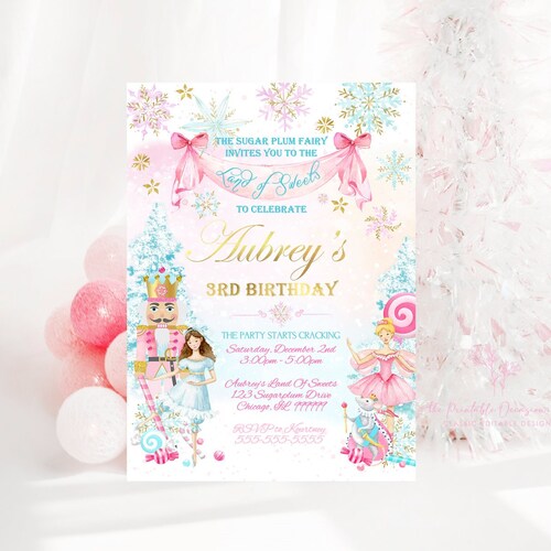 Editable Nutcracker Birthday Invitation Ballet Christmas - Etsy
