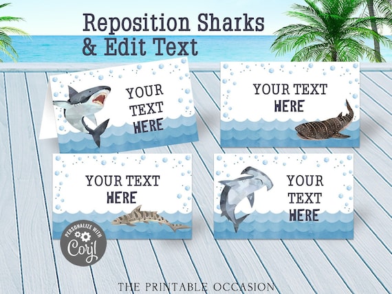 Shark Table Name Cards