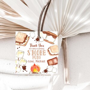 Editable Smores Birthday Thank You Tags Smore Favor Tags Smore Fun ...