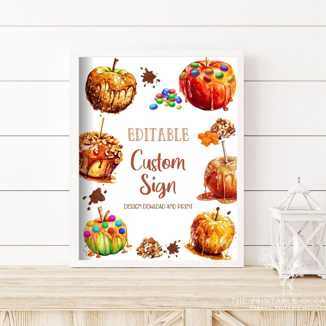 Editable Caramel Apple Custom Sign Candy Apple Bar Sign Caramel Apple ...