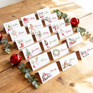 Editable Christmas Place Cards Template Holiday Buffet Food Tent Cards ...