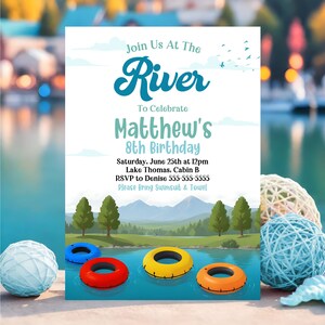 River Tubbing Invitation, River Float Invitation, Inner Tubing ...