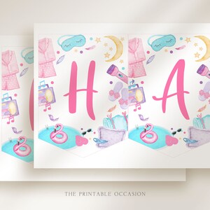 Happy Birthday Banner Sleepover Swim Party Birthday Party Slumber Pool ...