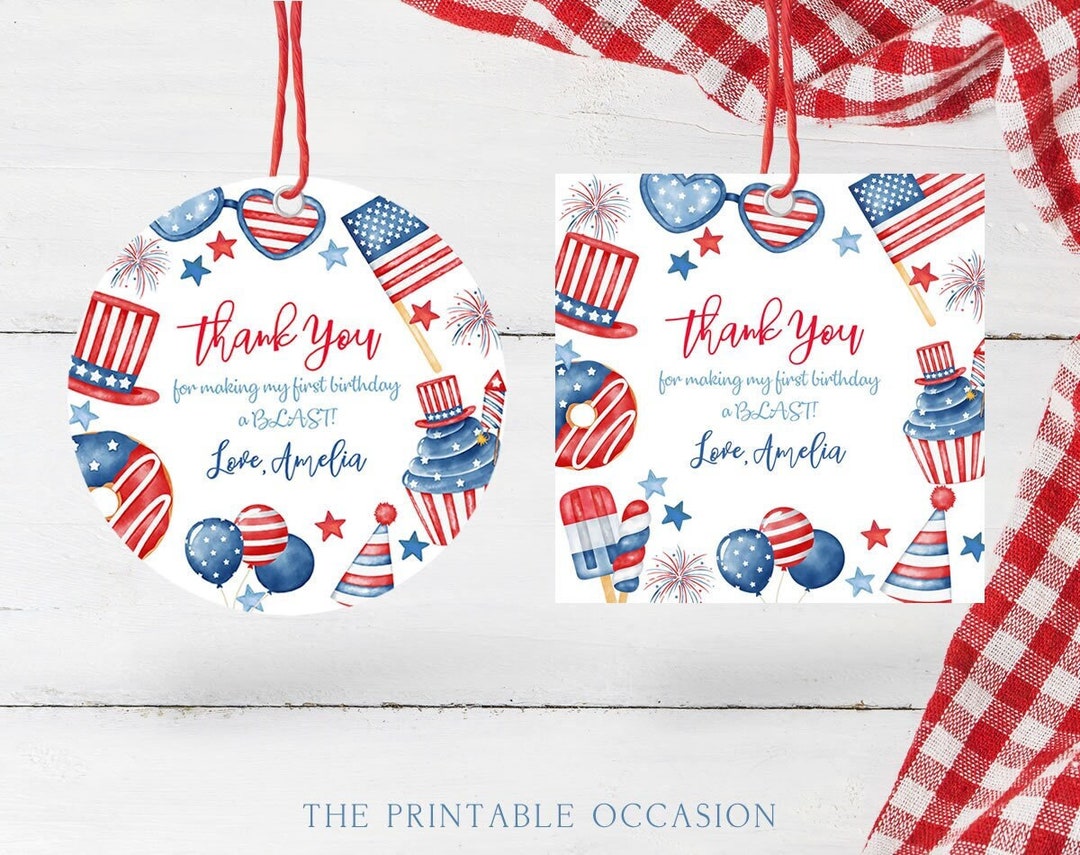 EDITABLE Labor Day Birthday Gift Tags Template Labor Day Birthday Favor ...
