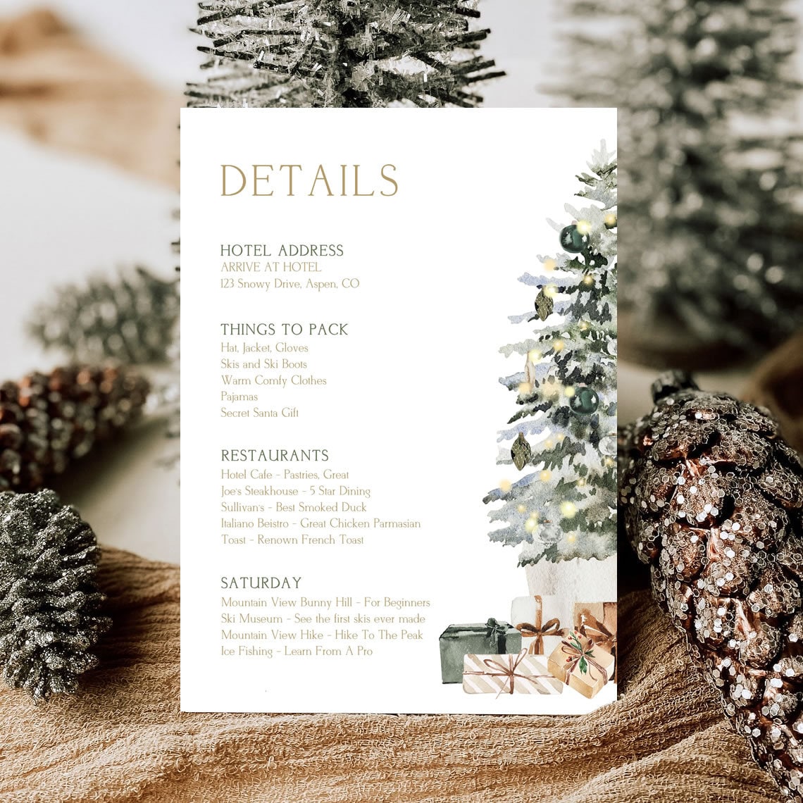 Christmas Itinerary Template Printable Holiday Itinerary Schedule ...