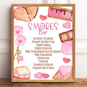 Editable Smores Bar Menu Sign Smores Bar Sign Smores Menu Sign S'mores ...