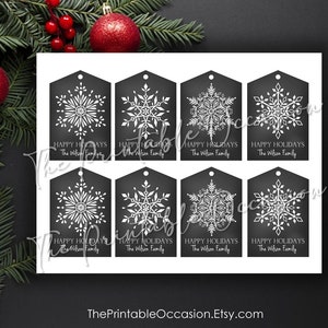 EDITABLE Christmas Gift Tags Printable Christmas Gift Tags Snowflake ...