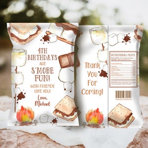 Editable Smores Chips Bag Template Printable Smores Chips Wrapper ...